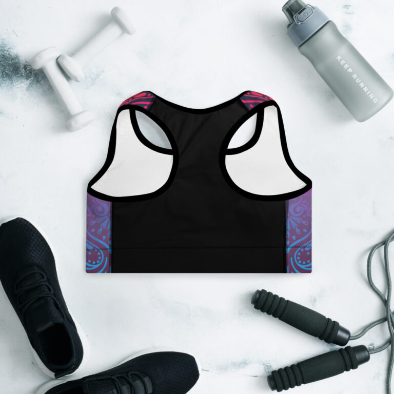 Color Swirl Pattern Padded Sports Bra – K25-style